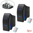 2x ON-OFF-ON 3 Position DPDT Boat Rocker Switch 12V 20A w/jumper wires ...