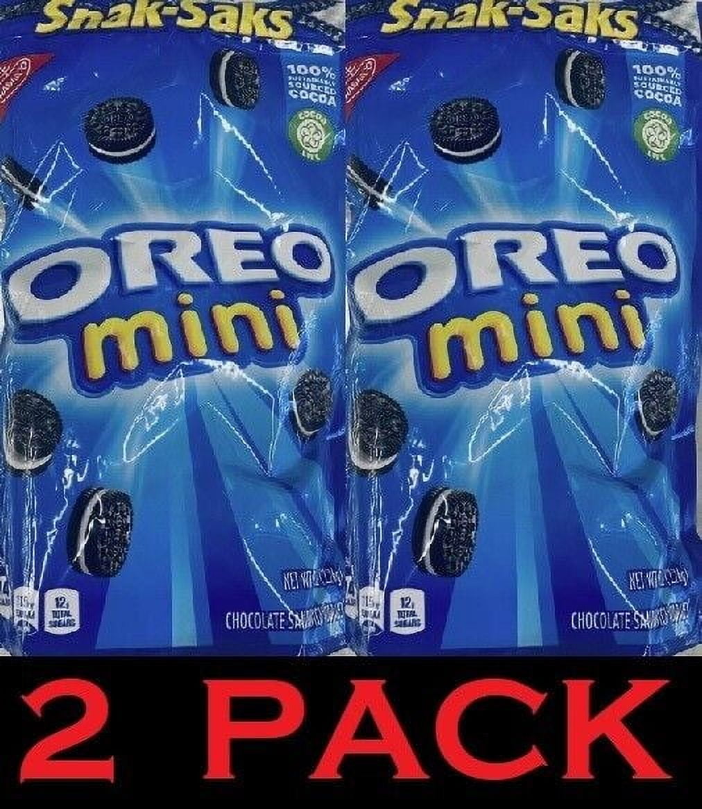 2x OREO Mini Chocolate Sandwich Cookies Snak Saks 8 oz Bag - 2 PACK ...