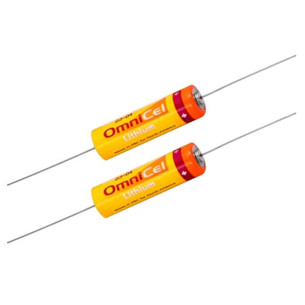 2x OmniCel ER14505 3.6V 2.4Ah AA Lithium Battery Axial Pins Utility ...