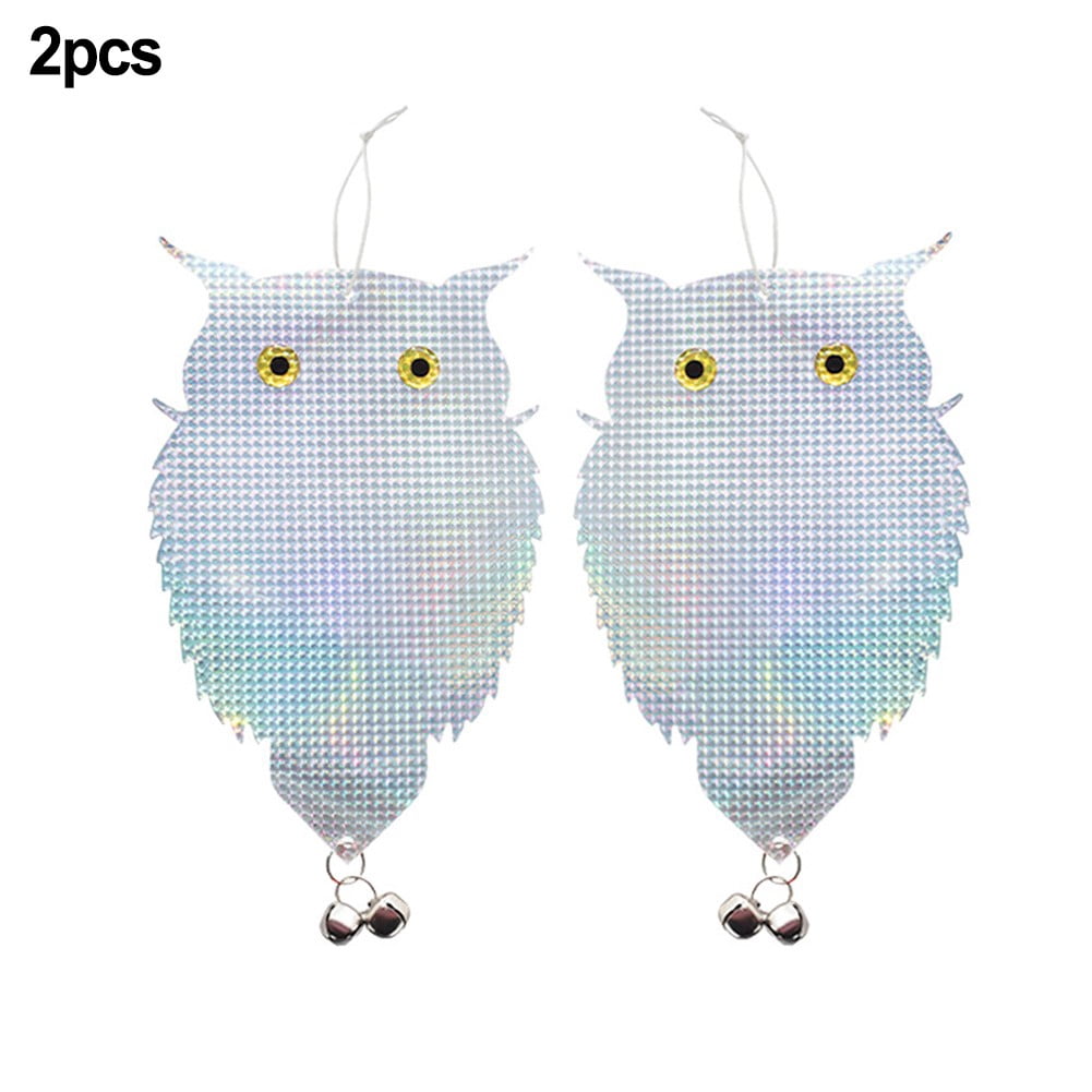 2x Owl Bird Repellent Double-sided Reflective Scare Spiral Bird ...