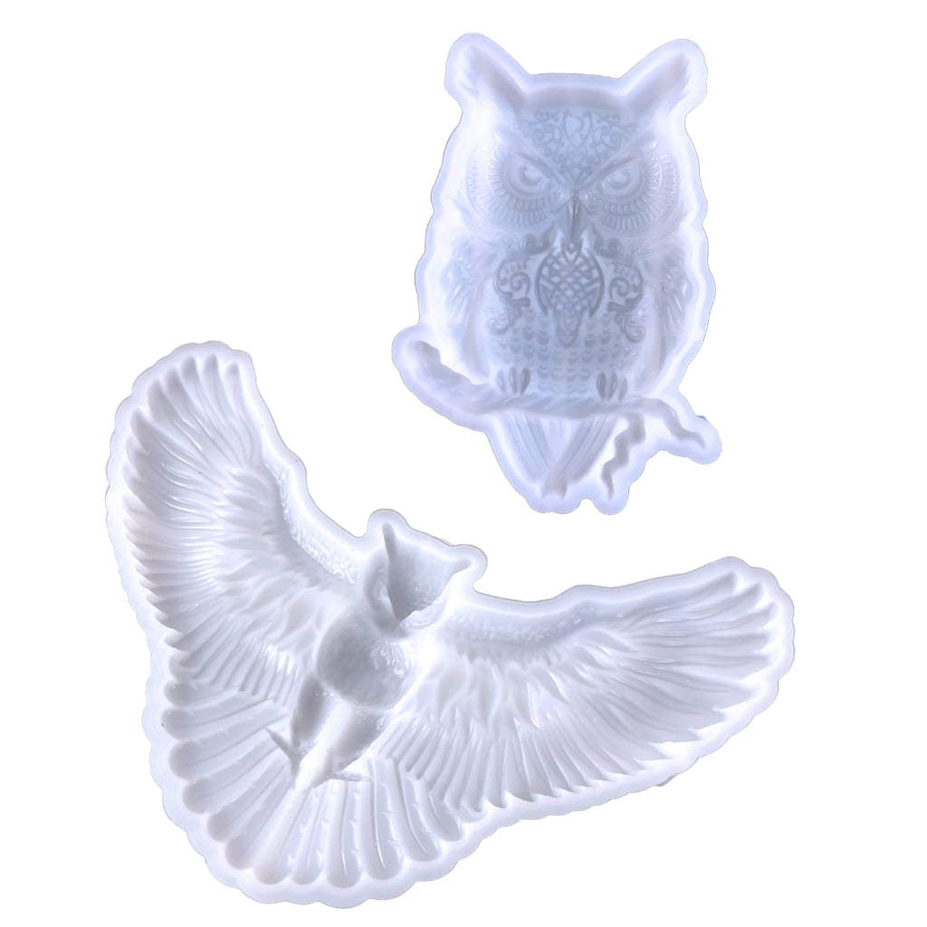 2x Owl-Pendant Silicone Mold Animal Epoxy Mold Jewelry Casting Mold ...