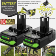 2x P102 Replacement for Ryobi 18V ONE+ PLUS 3.6 Ah Lithium-Ion Battery ...
