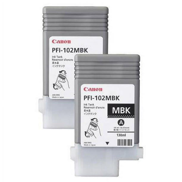 2x PFI-102MBK Pigment Matte Black Ink Tank for the imagePROGRAF iPF500/600/700 Inkjet Printers ...