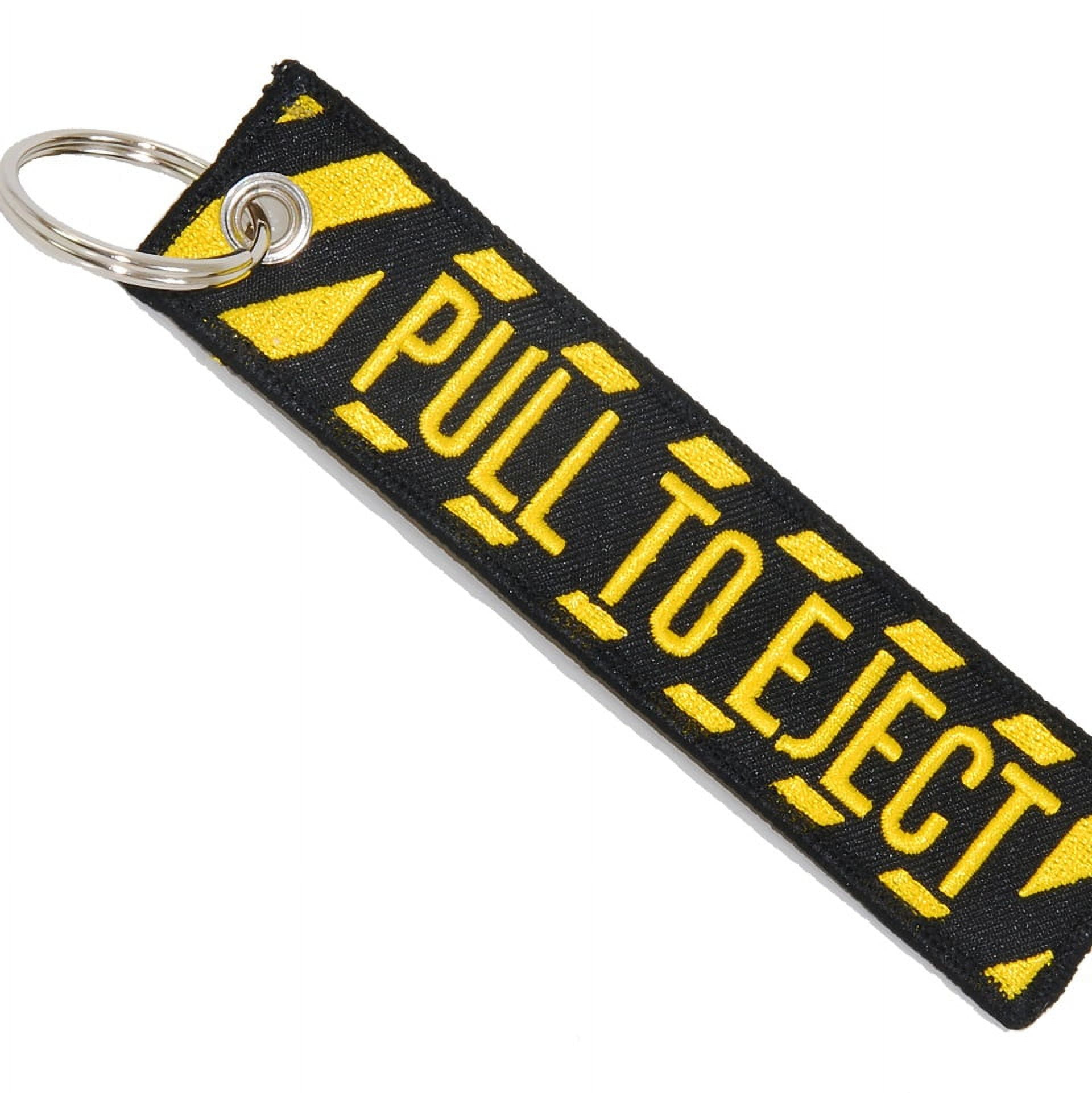 2x PULL TO EJECT Key Chain Aviation Theme Accessory Pilot Crew Airline ...