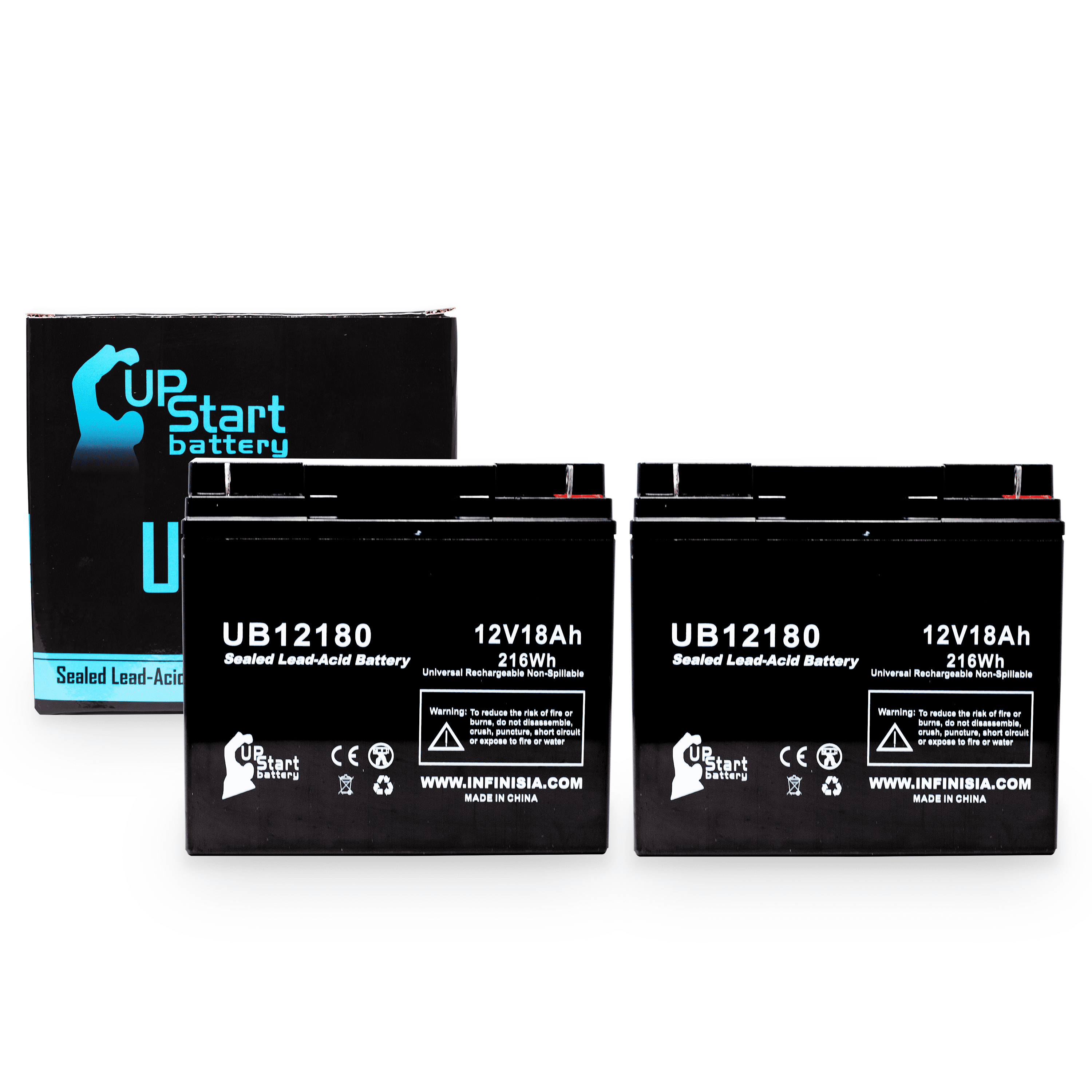 2x Pack - Alpha UPS1500 Battery Replacement - UB12180 Universal Sealed ...
