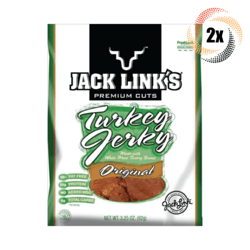 2x Packs Jack Links Premium Cuts Original Turkey Jerky 3.25oz Fast ...