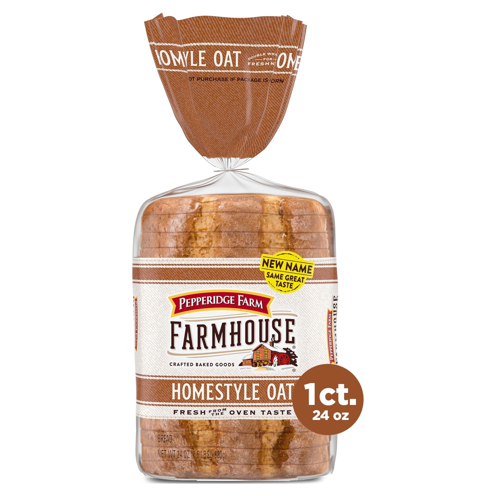 2x-Pepperidge Farm Farmhouse Homestyle Oat Bread 24 oz Loaf - Walmart.com