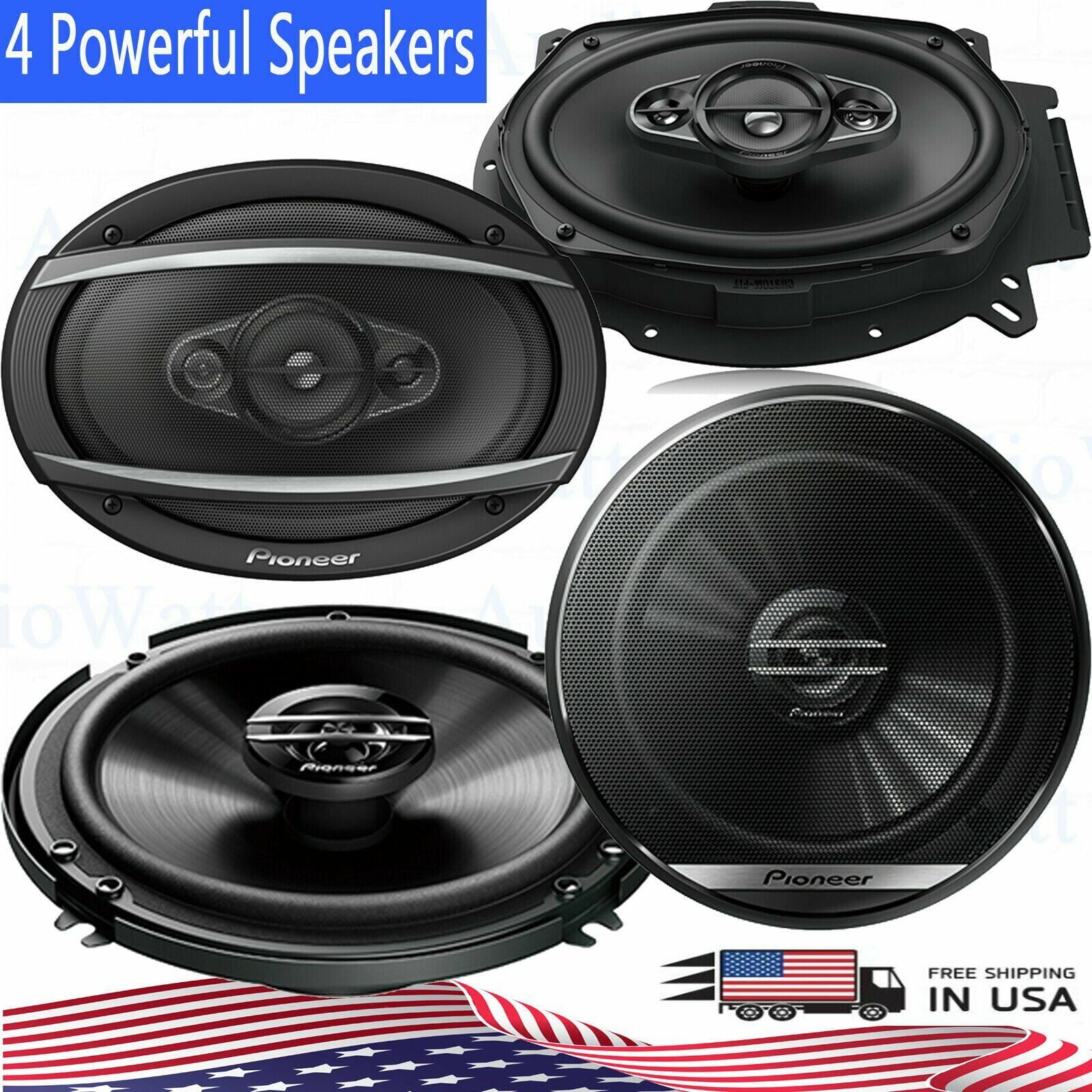 2x Pioneer TS-A6960F 450W 6"x9" Speakers + 2x TS-G1620F 6.5" 300W Speakers -NEW Bundle - Walmart.com