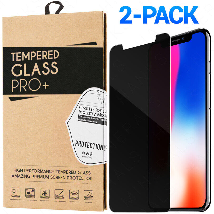 2x Privacy Tempered Glass Screen Protector For iPhone 14 13 12 Pro Max ...