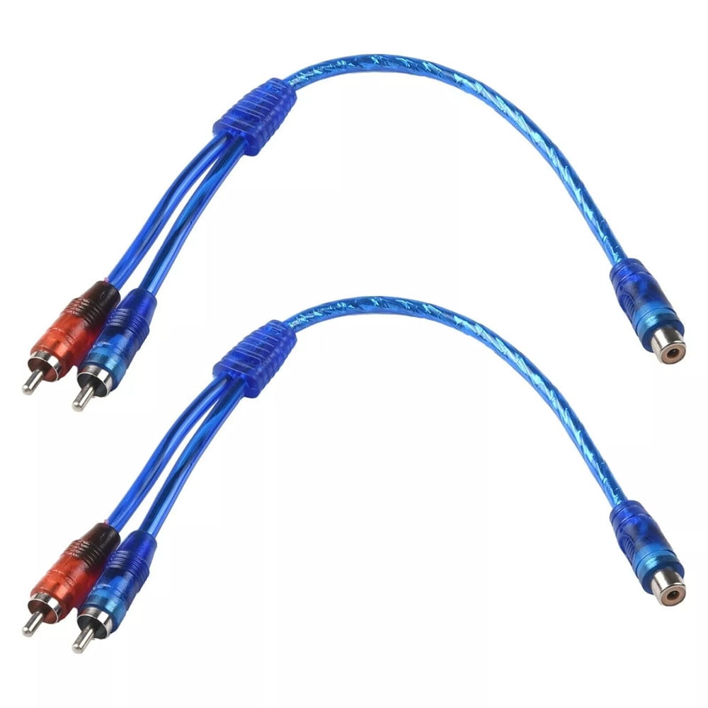 2x RCA Audio Cable "Y" Adapter Splitter 1 Female to 2 Male Plug Cable ...