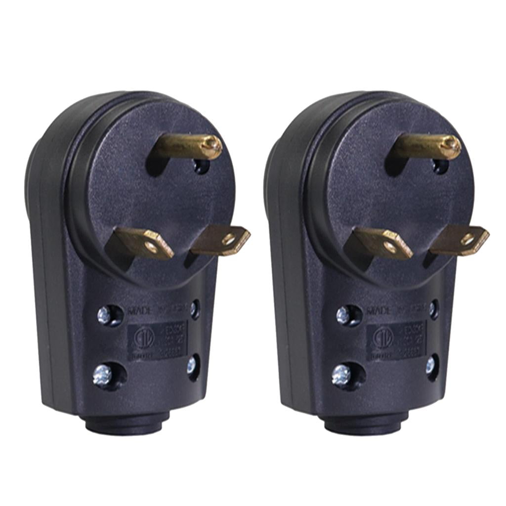 2x RV Male Replacement Heavy Duty RV Plug Receptacle Adapter - Walmart.com