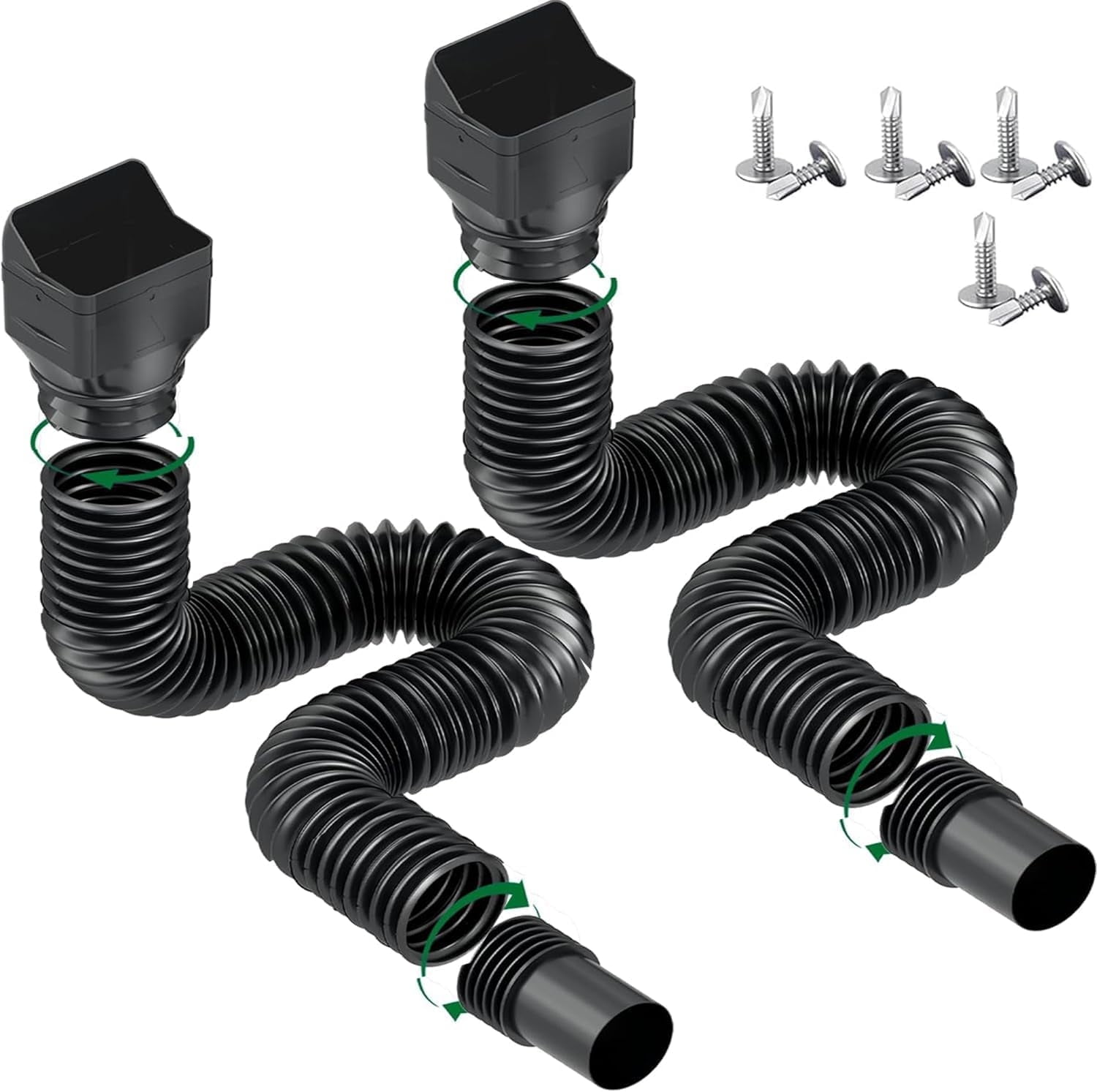 2xRain Gutter Downspout Extensions (Fit 4" x 3" downspouts) - Walmart.com