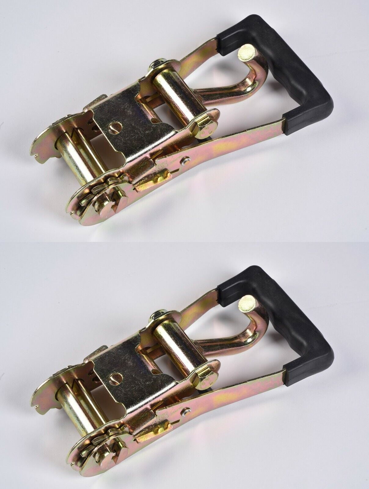 2x Ratchet Snap Handle 2" Tie Down w J Hook f Race Hauler Tow Dolly ...