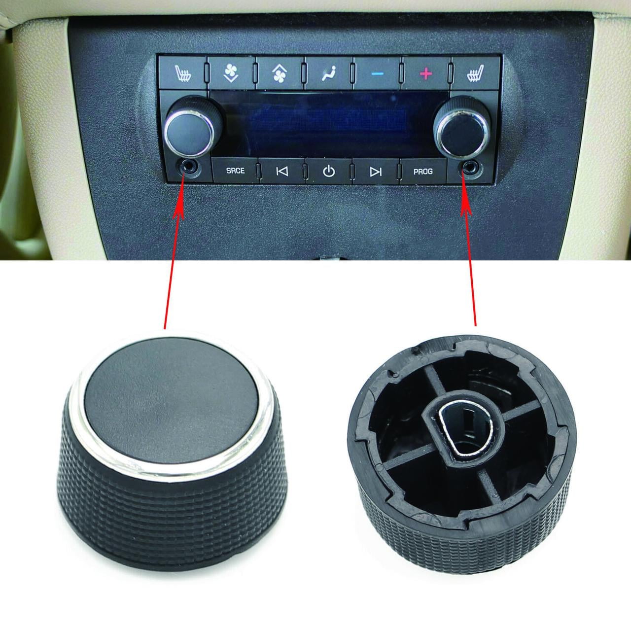 FUSCH Rear Radio Volume Control Knob, 22912547, fits Buick Cadillac ...
