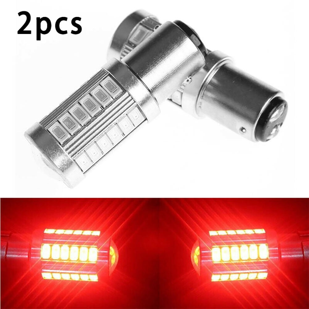 2x Red 1157 P21/5W 380 BAY15D 33 for SMD Car Stop Tail Brake LED Bulbs ...