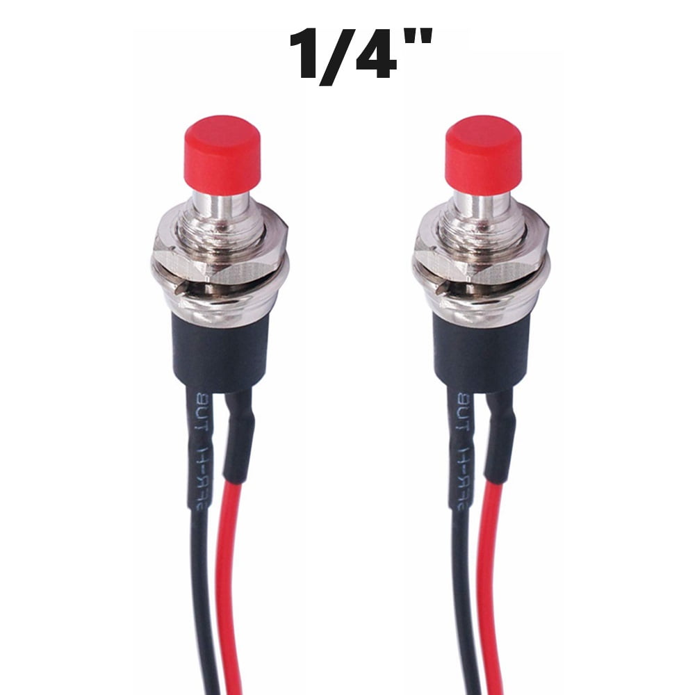 2x Mini Red Push Button Switch Small Ac 125v 250v Dc 12v Reset