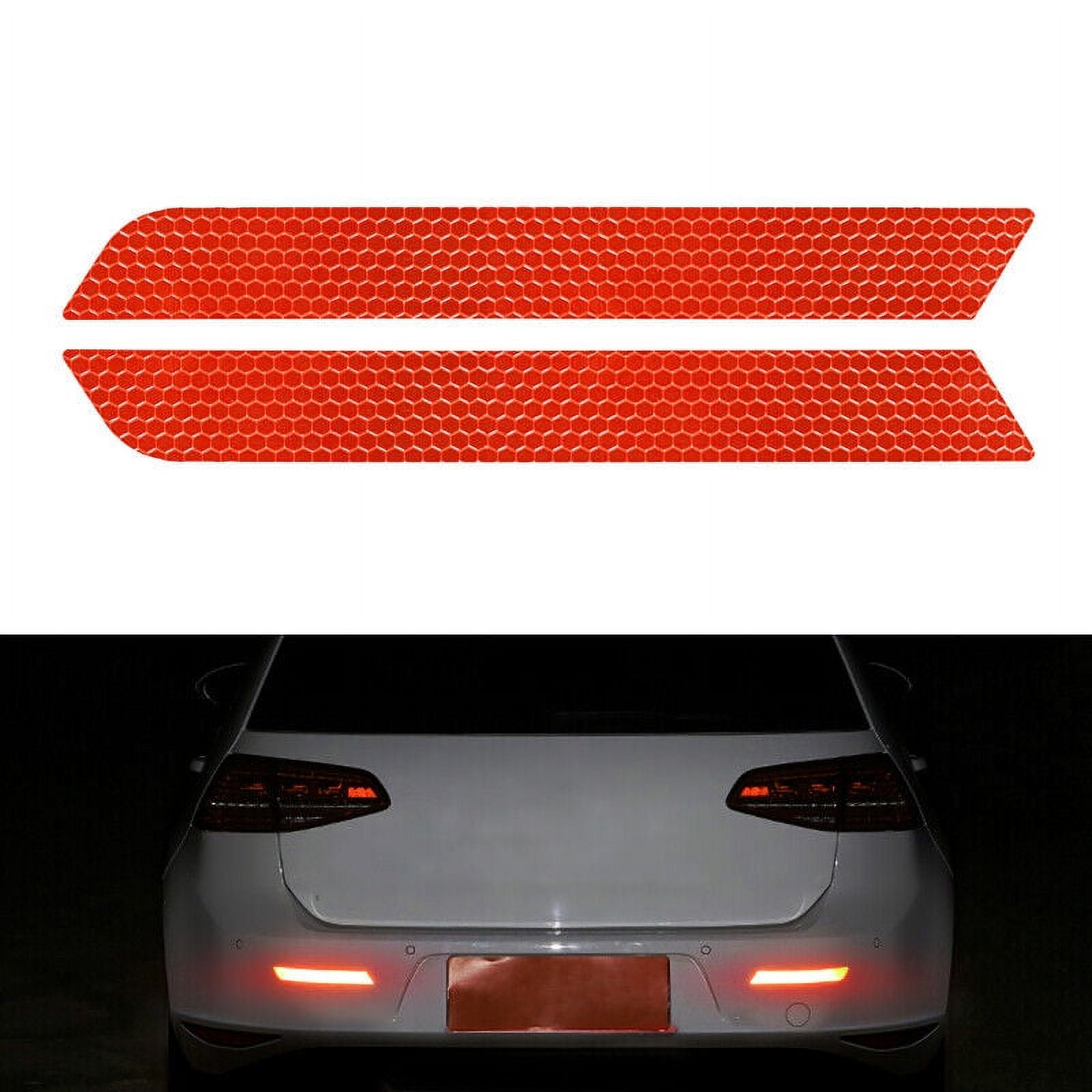 2x Red Reflective Safety Warning Strip Car Door Bumper Reflector ...