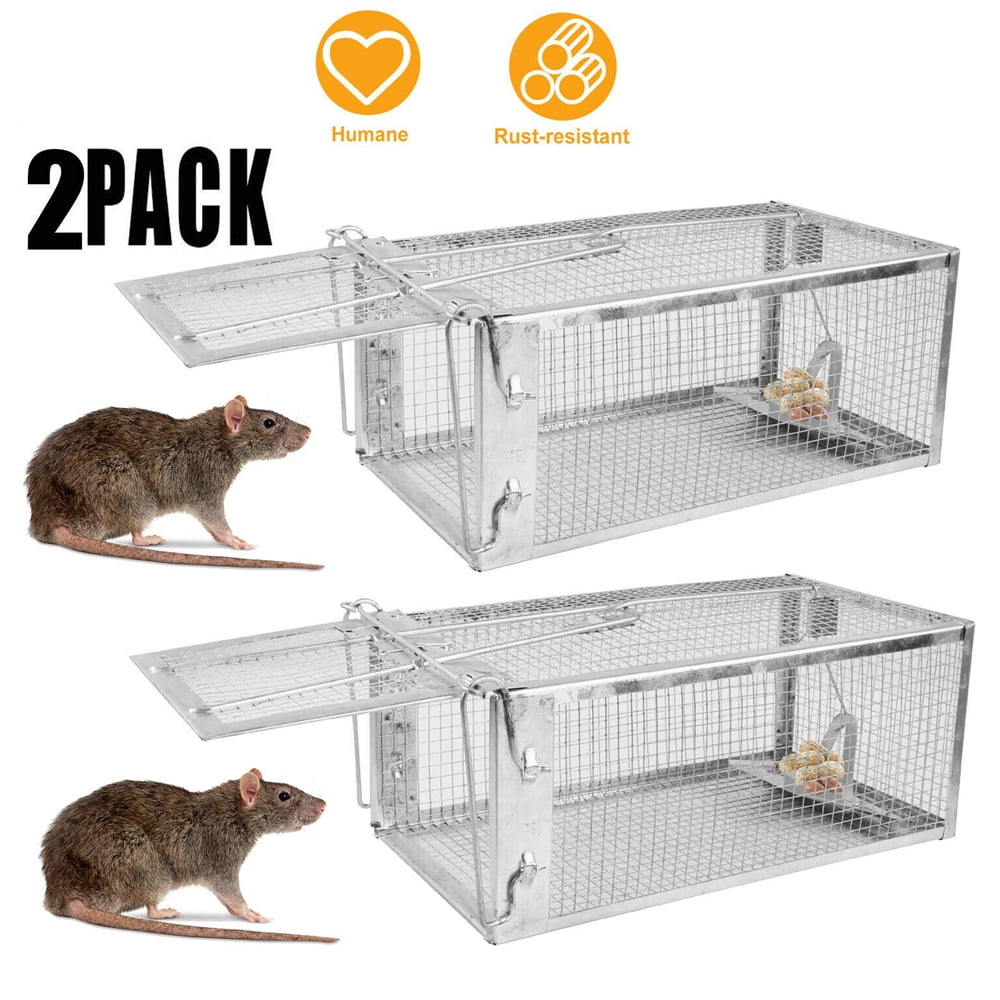 2x Rodent Animal Mouse Humane Live Trap Hamster Cage Mice Rat Control ...