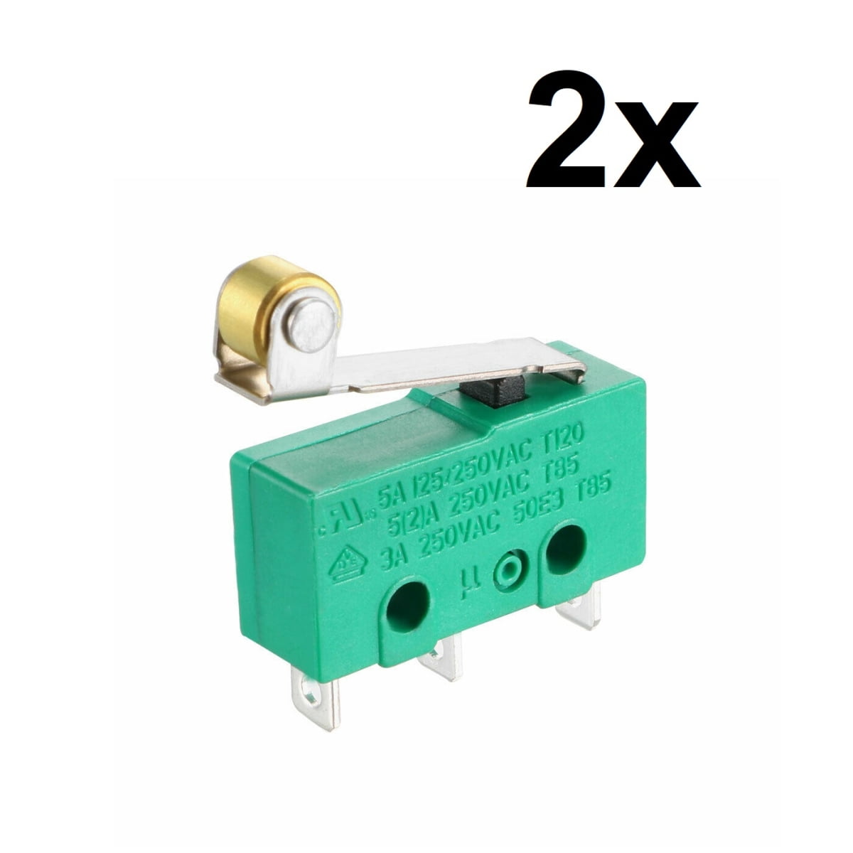 2x Roller Limit Switch Lever Hinge Micro SPDT AC 125V/250V DC 12V Small Green - Walmart.com