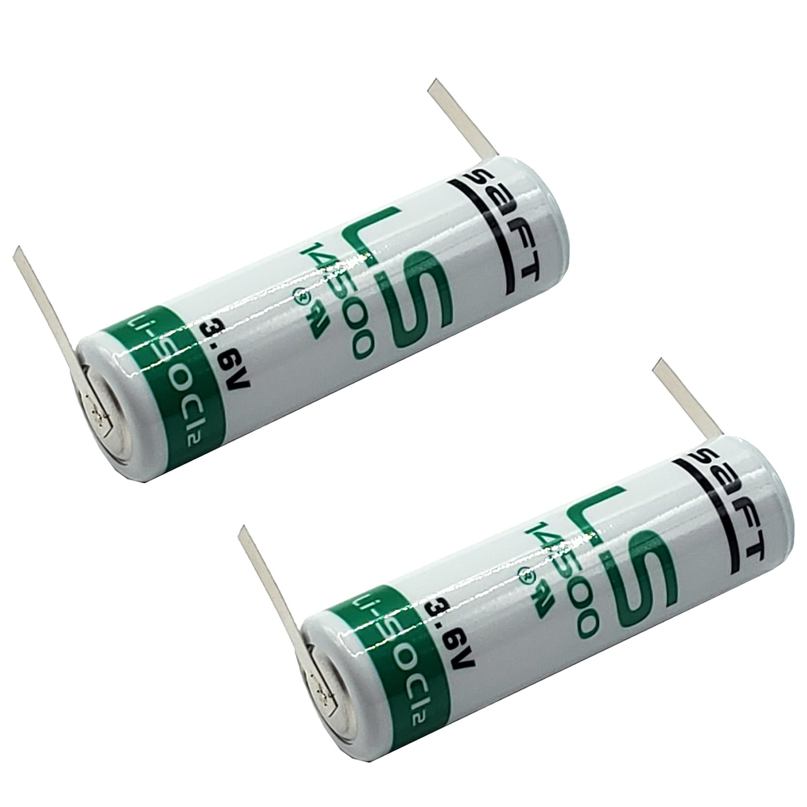 2x SAFT LS14500_TAB AA 3.6V 2600mAh Primary Lithium Cell for RFID ...
