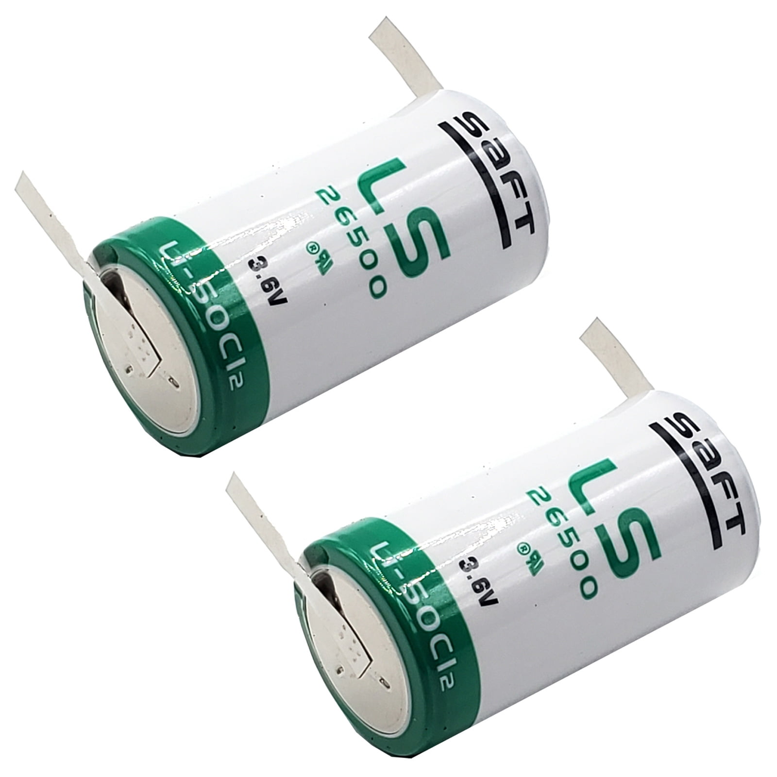 2x SAFT LS26500_TAB Size C 3.6V 7700mAh Primary Lithium Cell - Walmart.com