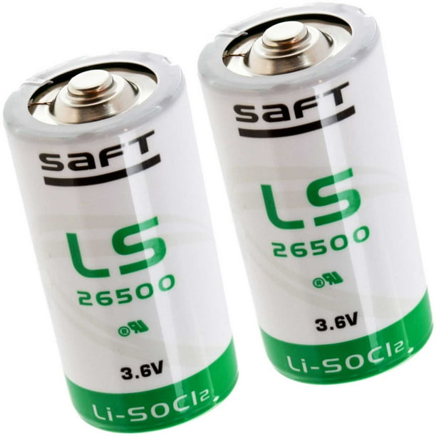 2x SAFT LS26500BA Size C 3.6V 7700mAh Primary Lithium Battery - Walmart ...