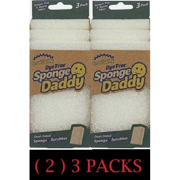 2x Scrub Daddy Dye Free Sponge Daddy Dual Sided Sponge + Scrubber 3 ...