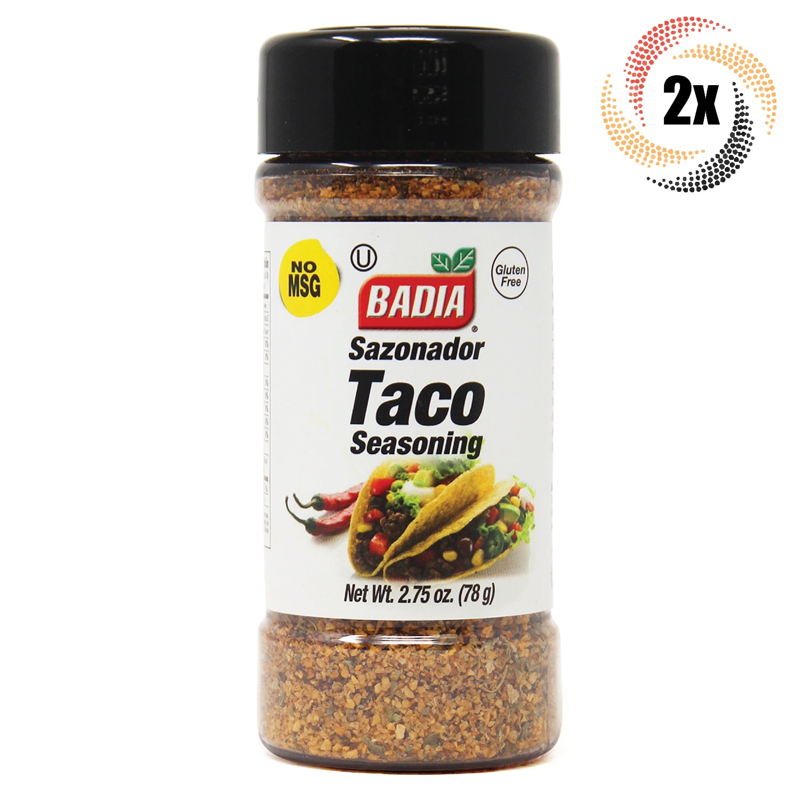 2x Shakers Badia Taco Seasoning - 2.75oz - Gluten Free! - MSG Free ...