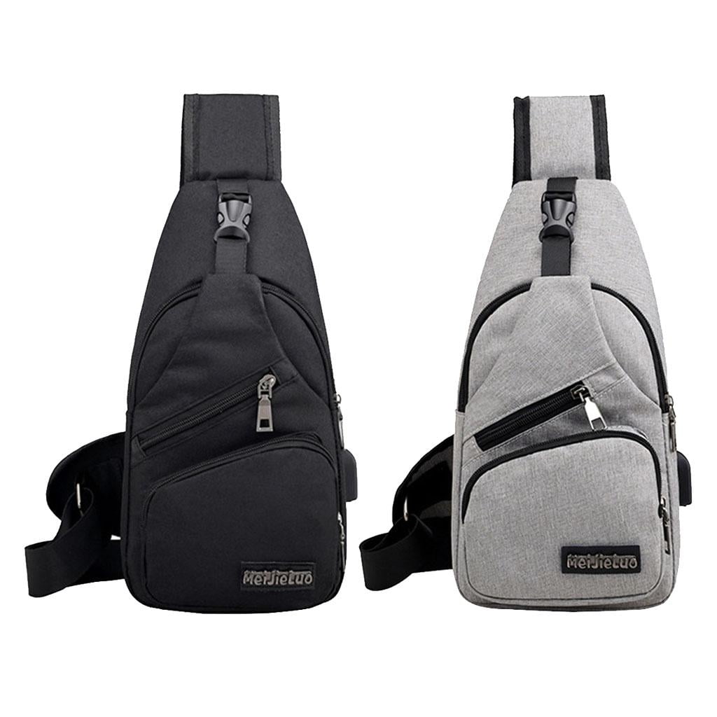 Segolike 2x Shoulder Bag, Men's Chest , Crossbody, Backpack, , With USB ...