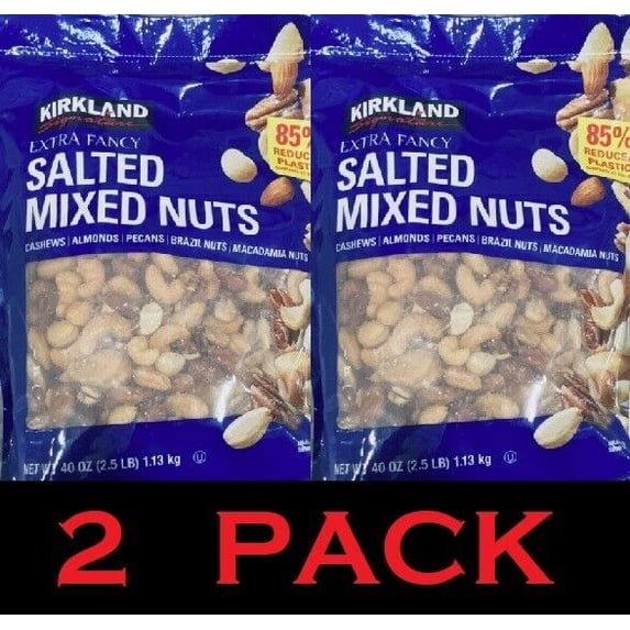 2x Signature Extra Fancy SALTED MIXED NUTS 40 oz Bag 2.5 Lbs - 2 PACK ...
