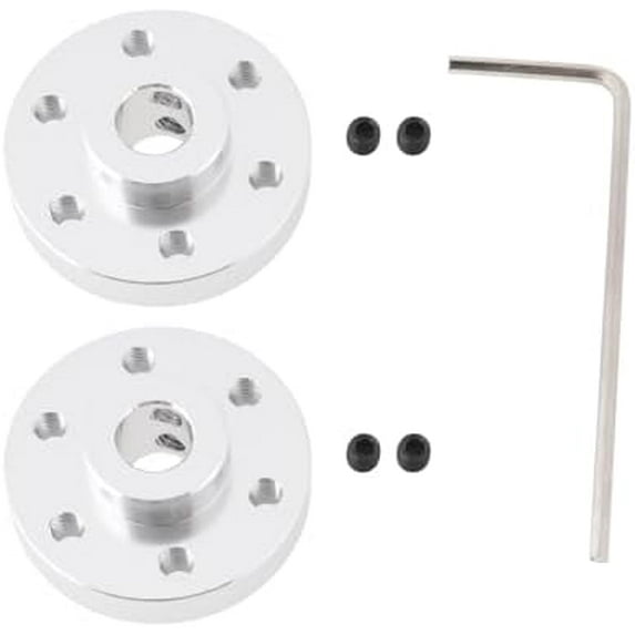 2x Silver Rigid Flange Shaft Coupling for 6mm Shaft Motor Optical Fixed ...
