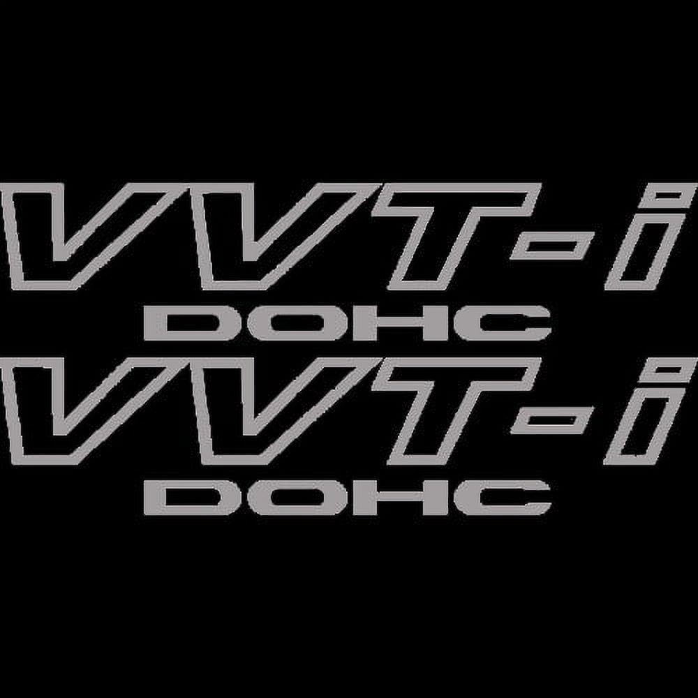 2x Silver Toyota VVT-I DOHC Stickers Vinyl Decals VVTI Supra JDM Celica ...