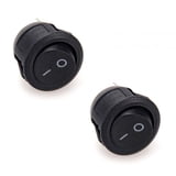 Set of 2: Mini 12V Black Round Rocker On/Off Switch, Small Electrical ...