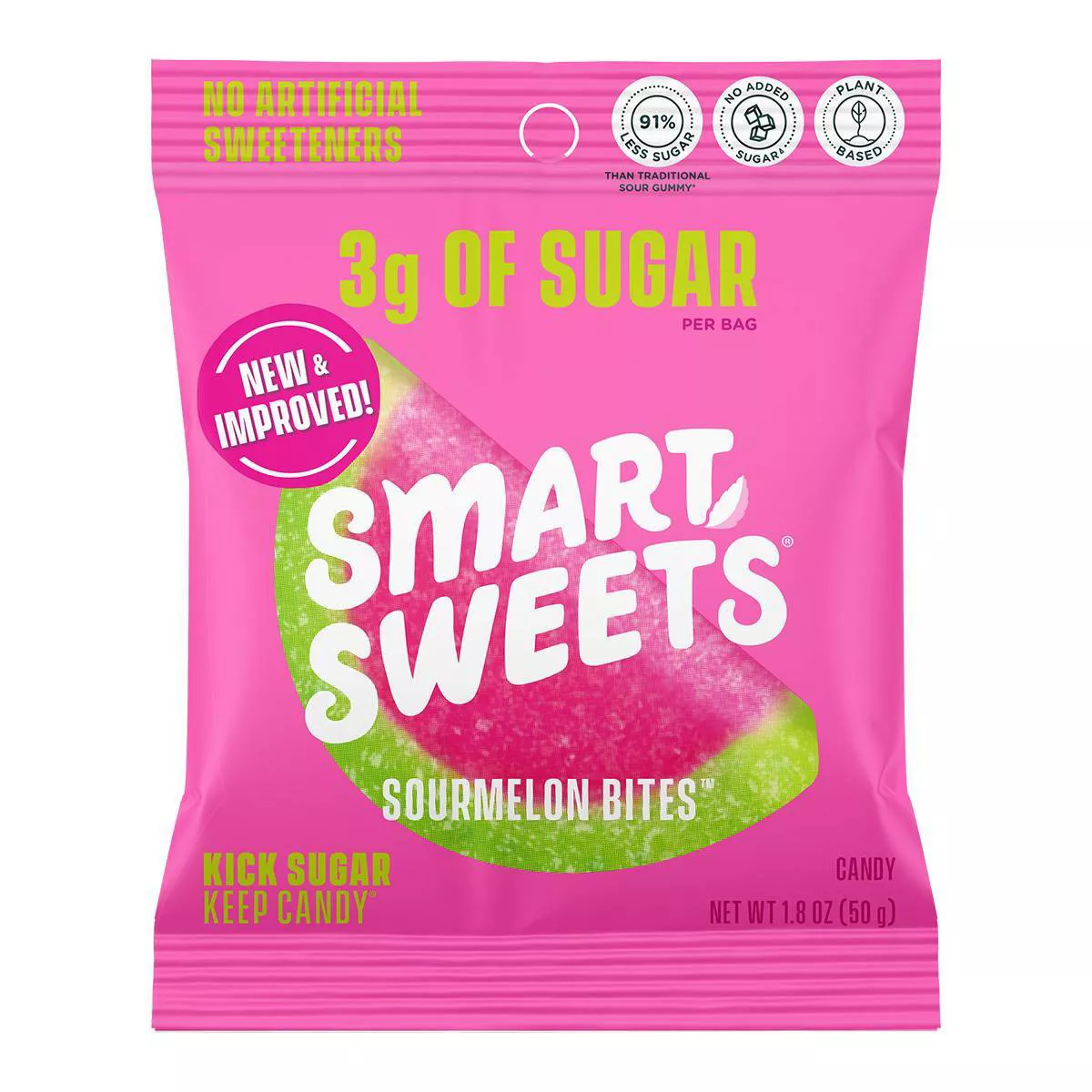 2x-SmartSweets Sourmelon Bites Sour Gummy Candy - 1.8oz - Walmart.com