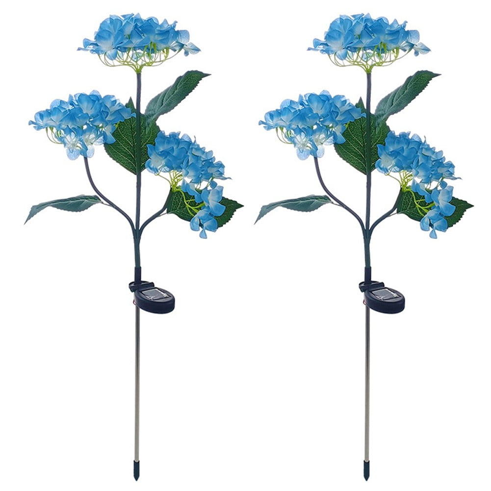 2x Solar Lights Outdoor Decorative Hydrangea Garden LED Waterproof ...