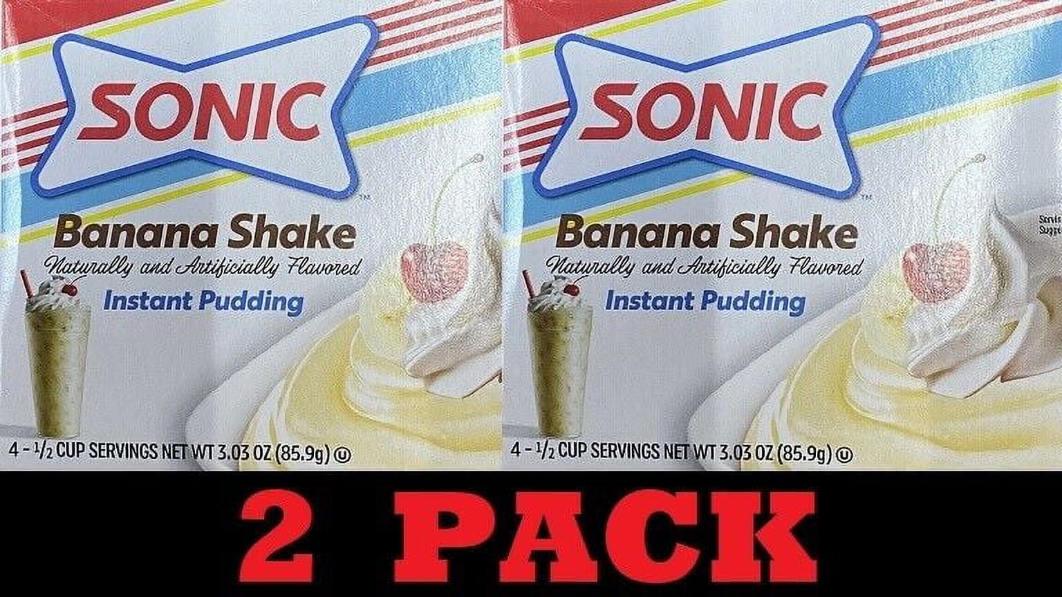 2x Sonic BANANA SHAKE Dessert Instant Pudding Mix 3.03 oz - 2 BOXES ...