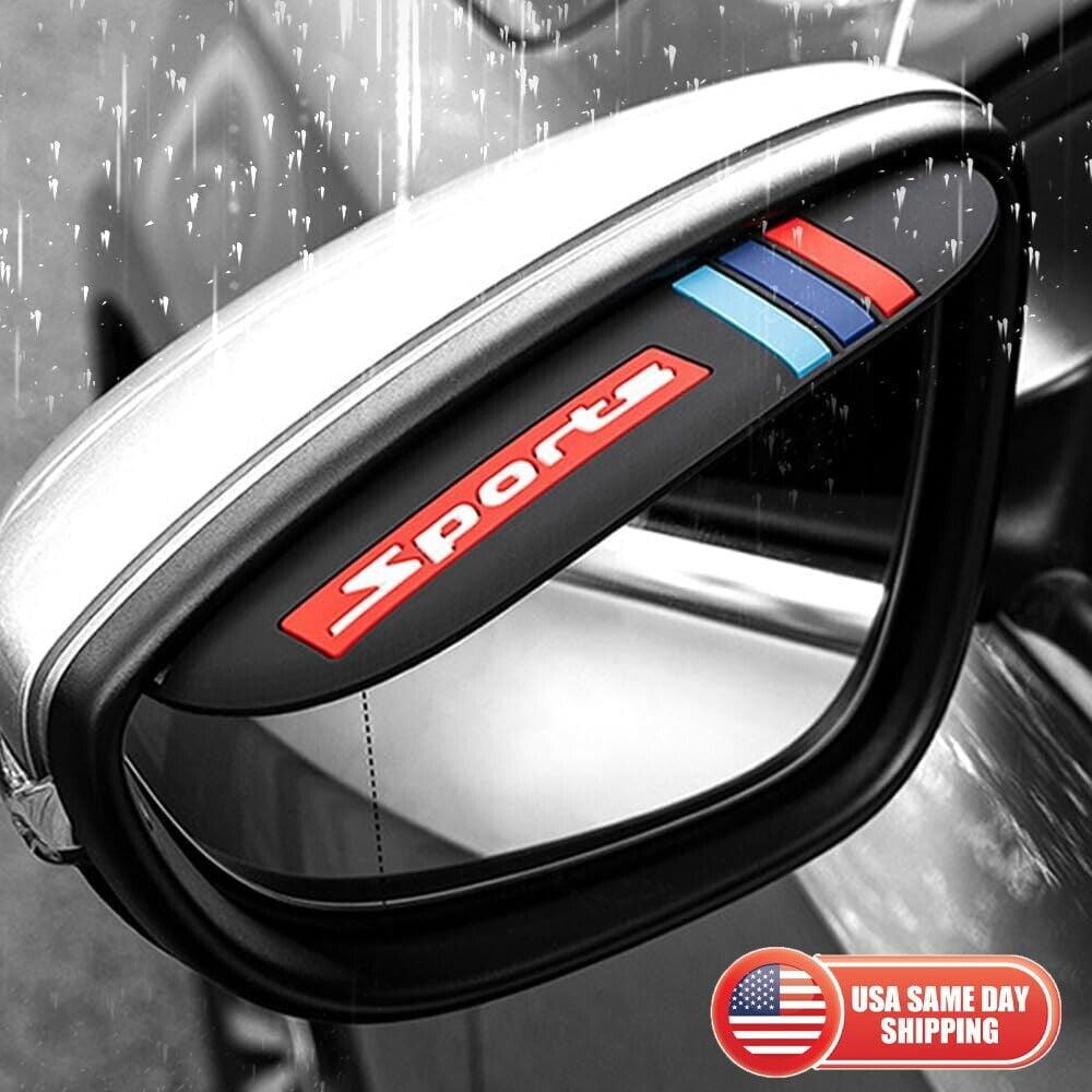 2x Sport Car SUV Van Rear View Side Mirror Rain Board Sun Visor Eyebrow ...