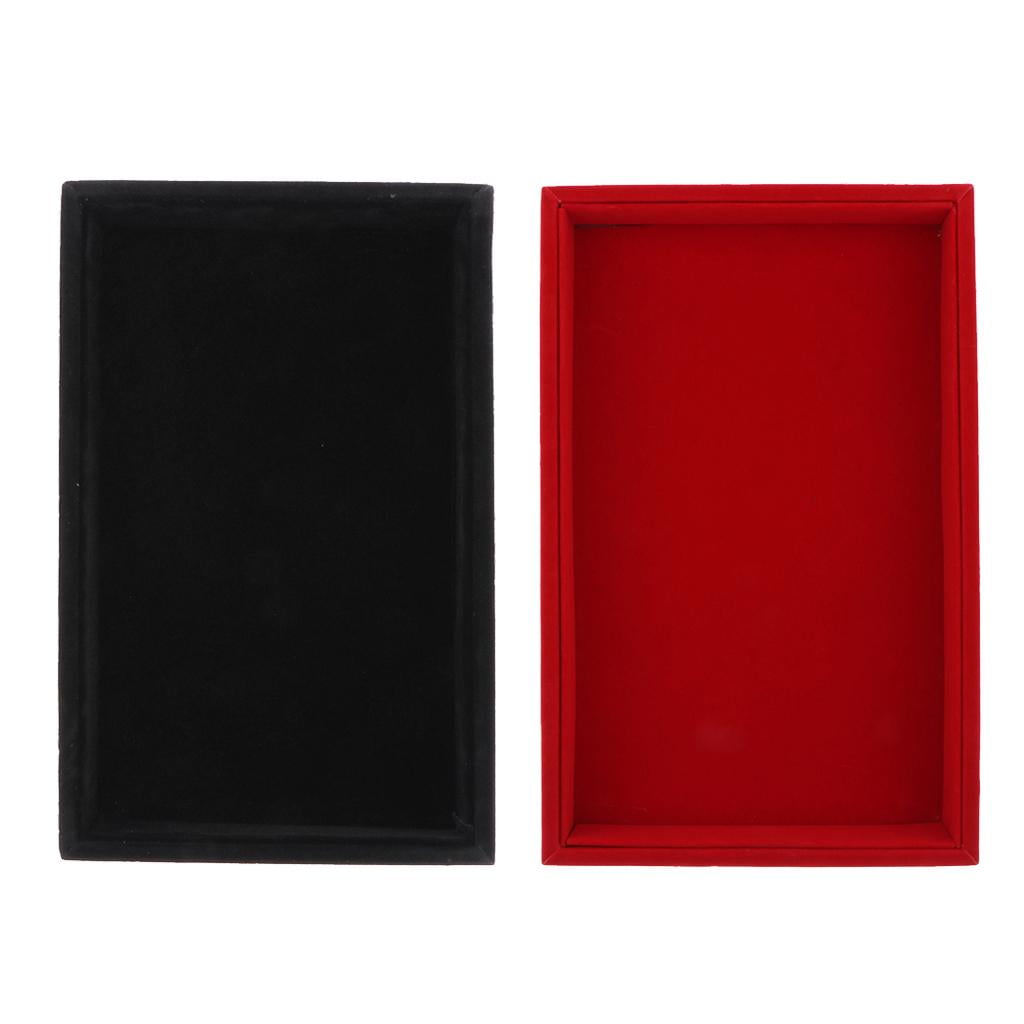2x Stackable Jewelry Display Trays Velvet Watch Showcase Holder ...