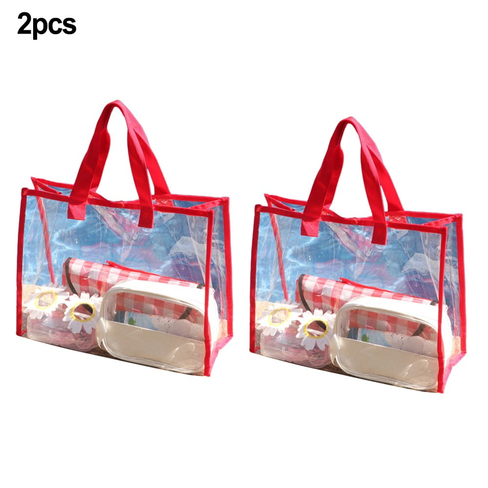 2x Stadium Approved Clear Tote Bags with Handles for Beach Concerts ...