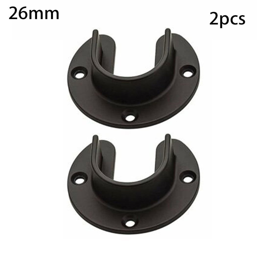 2x Stainless Steel Closet Rod Bracket, Closet Rod Holder, Black Closet ...