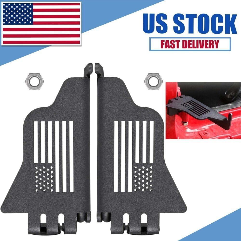 2x Steel Front Foot Pegs Rest Pedal Door Hinge for Jeep Wrangler JK JL ...