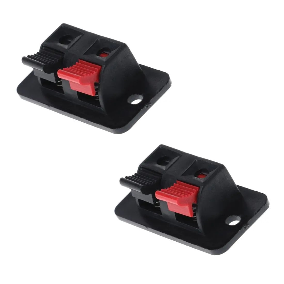 2x Subwoofer Speaker Box Terminal Connector 2-Wire Dual Square Sub Push ...