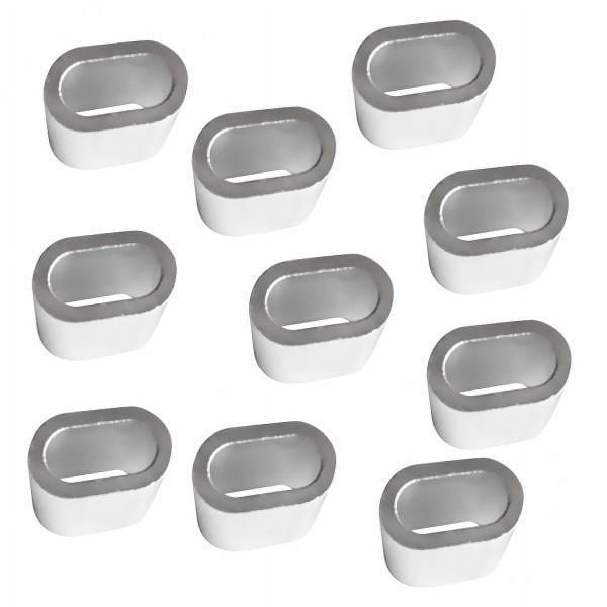 2x T TOOYFULT 10PCS Aluminium Wire Rope Ferrules Rigging 3mm 4mm 5mm ...