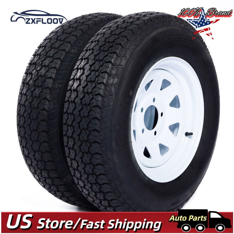 2x TL P811 530-12 Trailer Tires & Rims - 4 Ply, 5 Lug Pattern, 4" Width ...