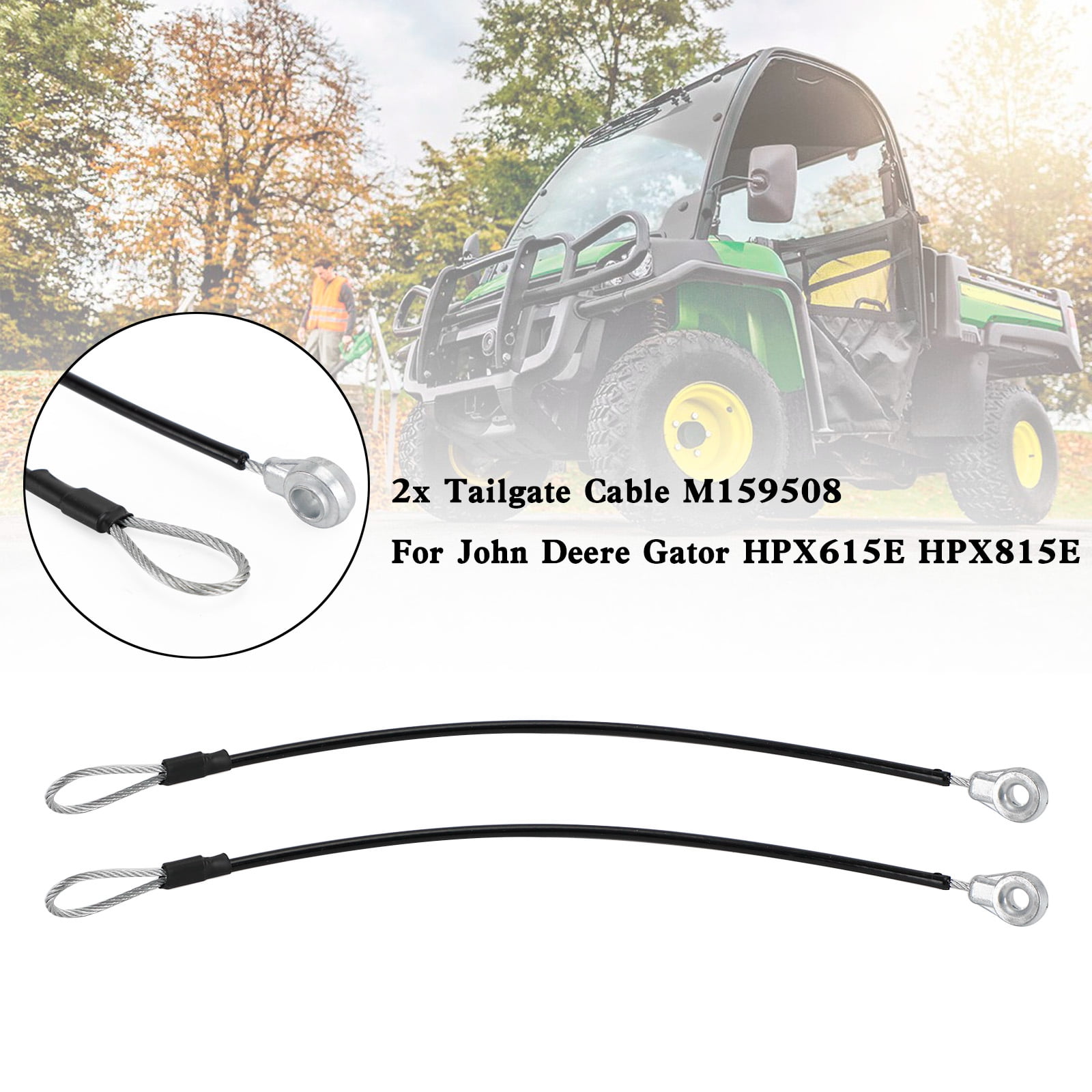 2x Tailgate Cable for John Deere Gator Gardens UTV Part M159508 X615E ...