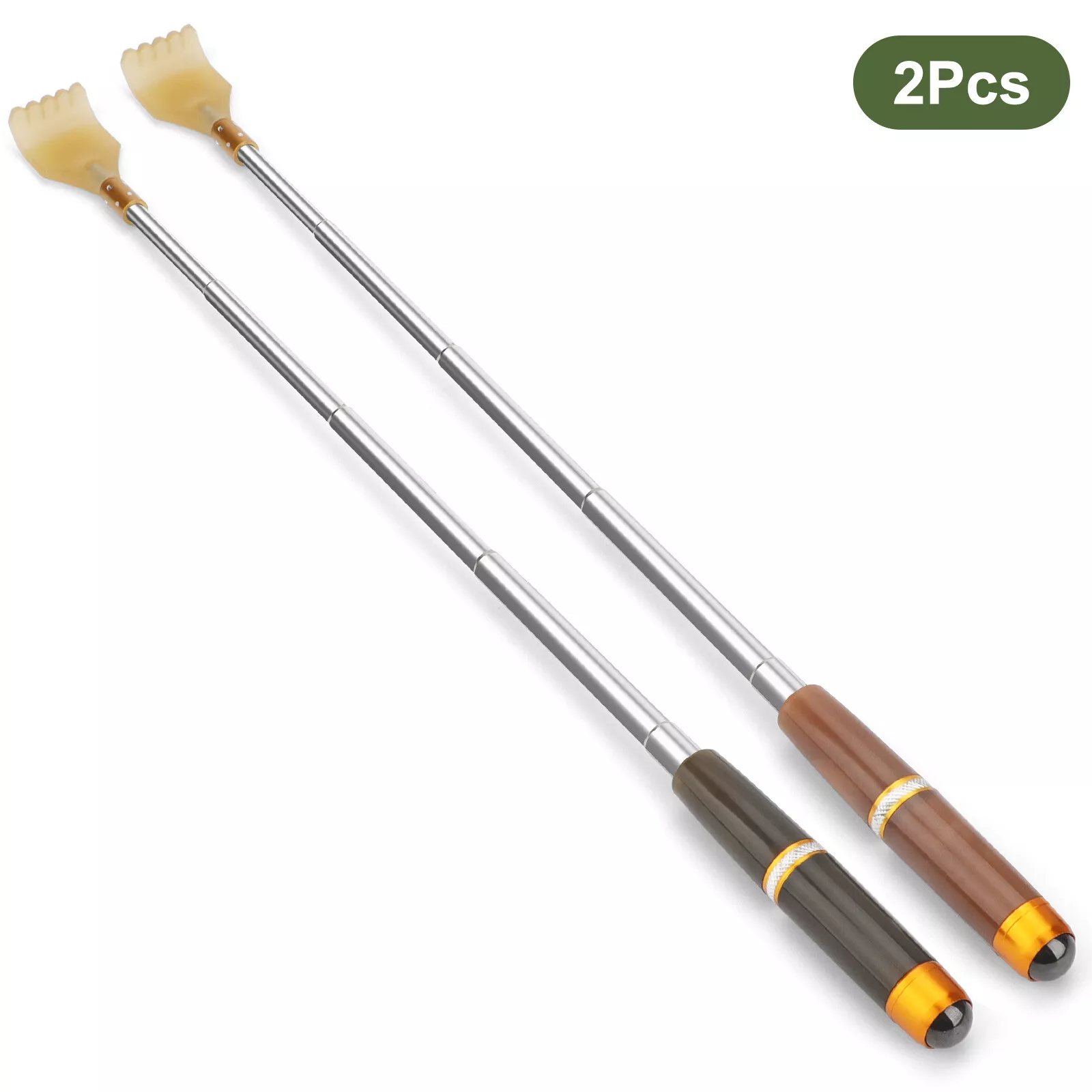 2x Telescoping Back Scratcher, Portable Relieve Itching Tool, Acupoint ...