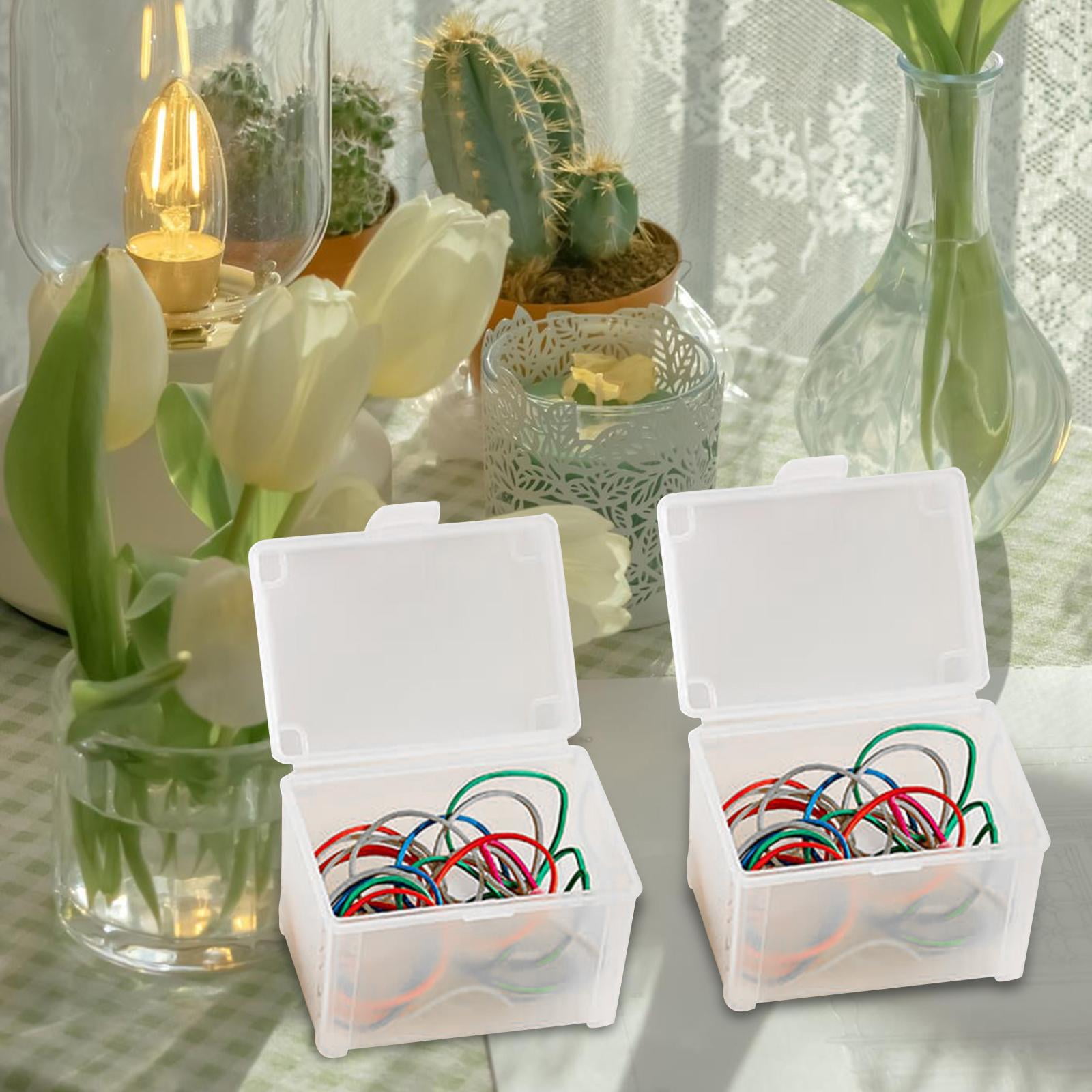 2x Transparent Storage Boxes with Lid Cards Storage Cases PP 9.5x6.3x6 ...