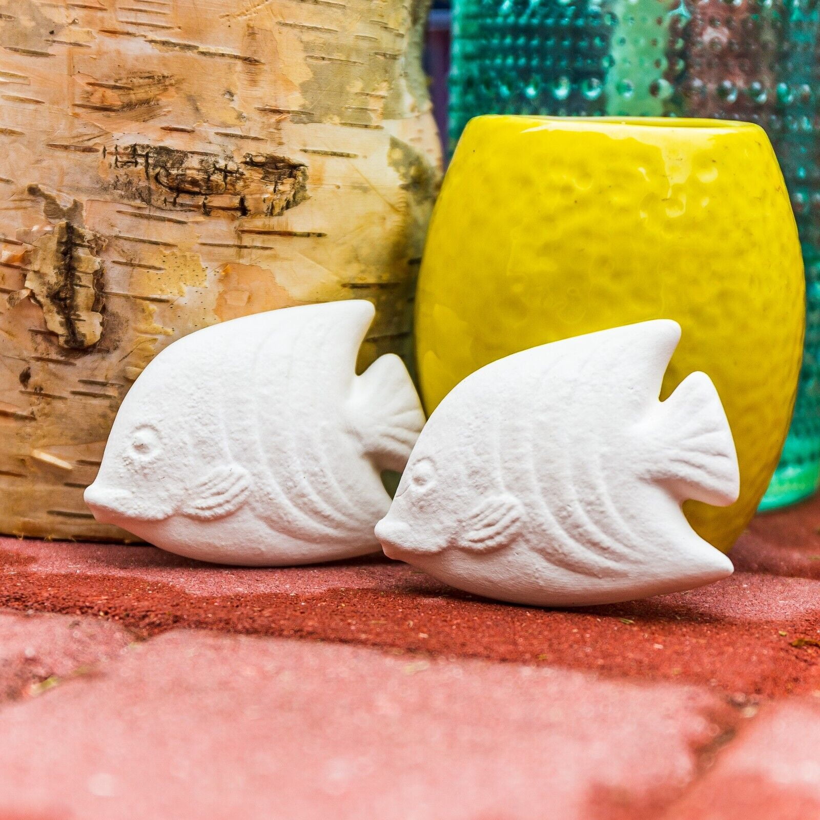 2x Tropical Speckled Fish 2.7" IN STOCK Ceramic Bisque Ready To Paint ...