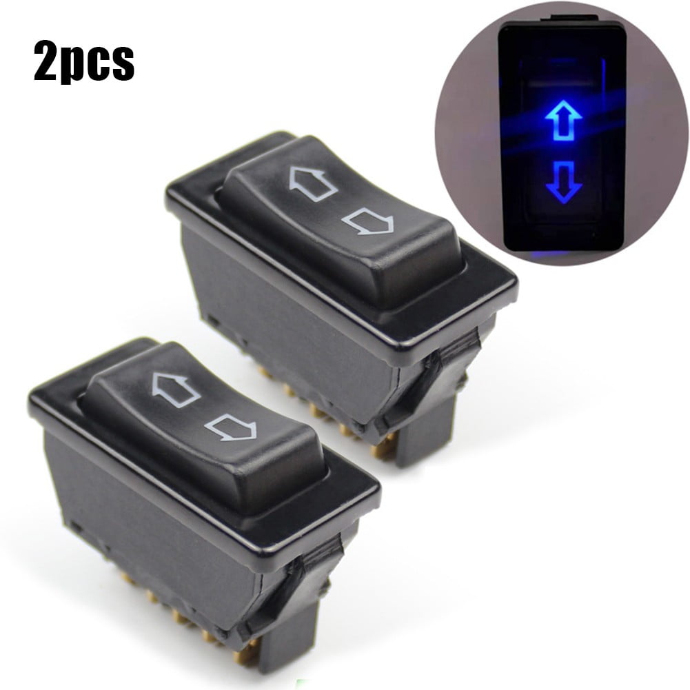 2x UNIVERSAL 12V 2 WAY MOMENTARY ELECTRIC AERIAL UP DOWN ROCKER SWITCH ...