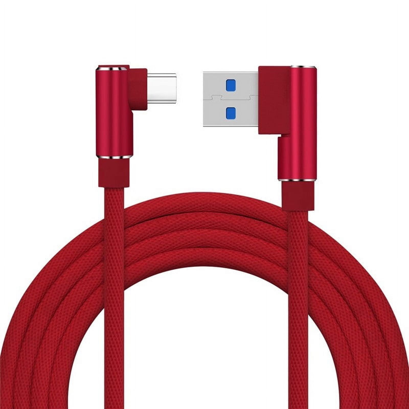 2x USB Type C Cable, 90 Degree Right Angle Braided Fast Charger USB C ...